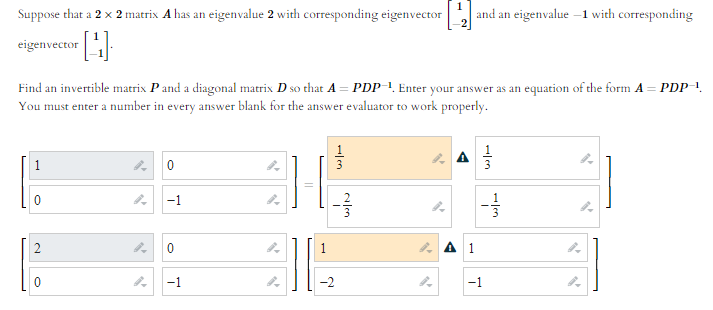 Solved Suppose that a 2×2 matrix A has an eigenvalue 2 with | Chegg.com