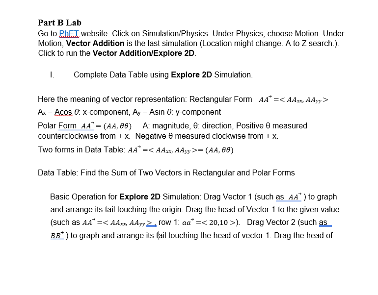 Solved Part B Lab Go to PhET website. Click on | Chegg.com