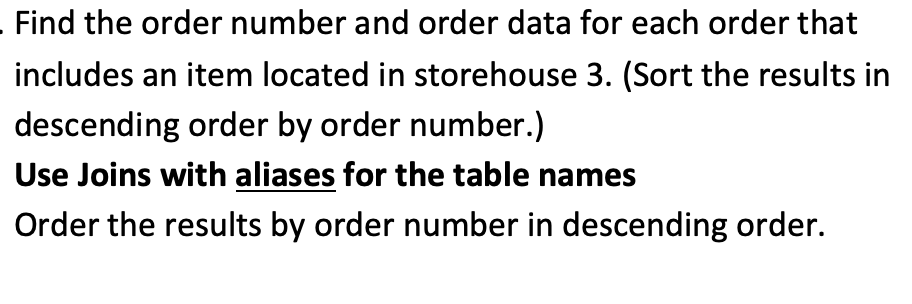 Find the order number and order data for each order | Chegg.com