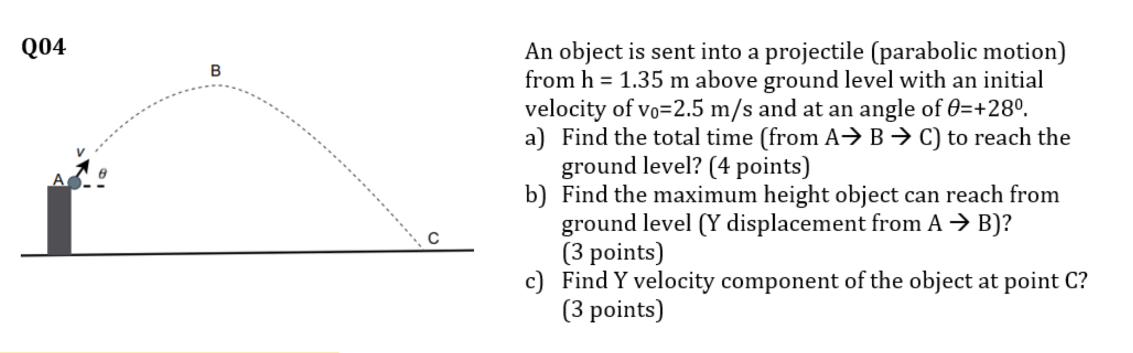 Solved An object is sent into a projectile (parabolic | Chegg.com