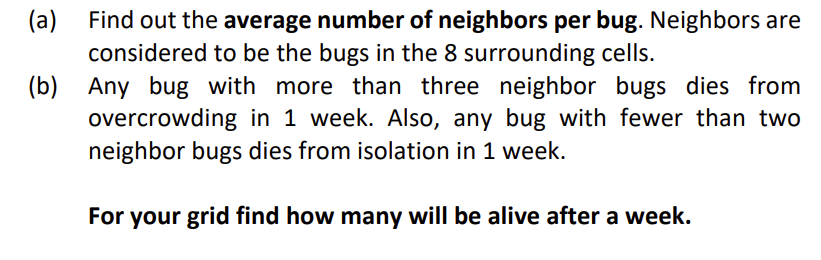 Solved 3. Consider a grid of size n×m with virtual bugs. | Chegg.com