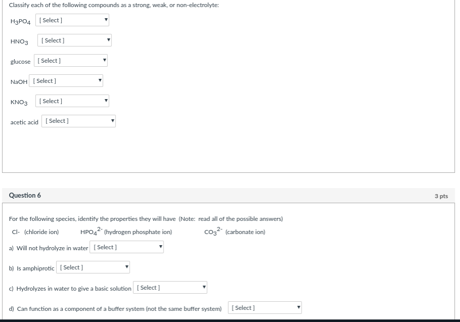 Solved Classify each of the following compounds as a strong, | Chegg.com