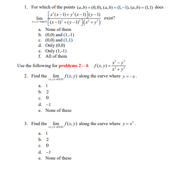 Solved 1. For which of the points | Chegg.com