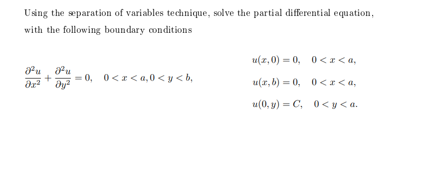 Solved Using the separation of variables technique, solve | Chegg.com