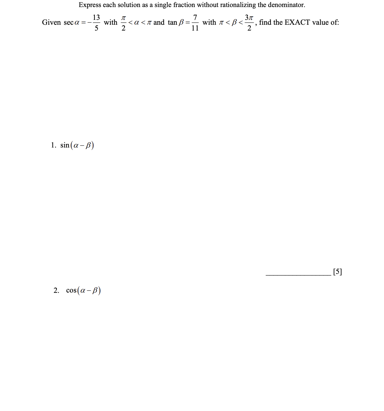 Solved Express each solution as a single fraction without | Chegg.com