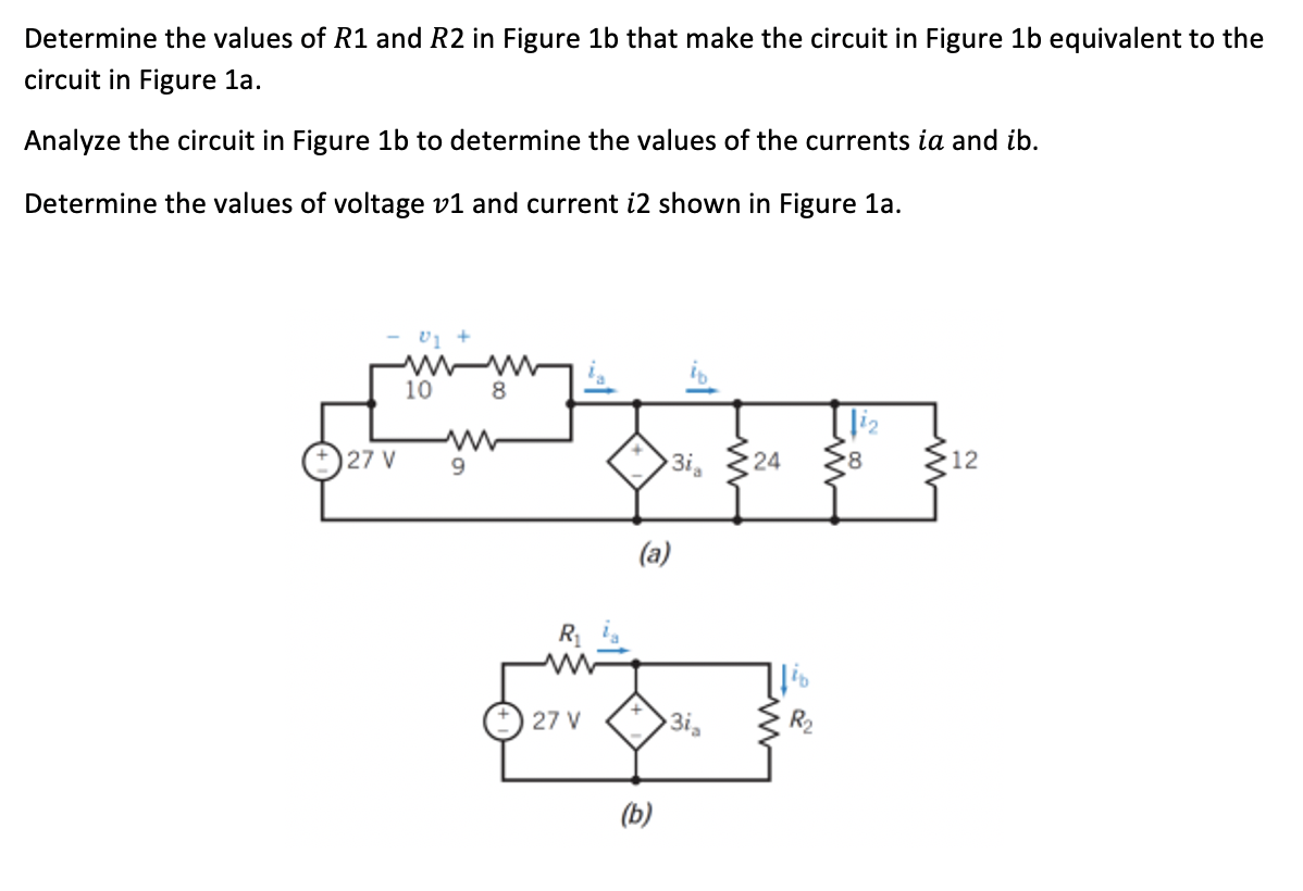 Solved Determine the values of R1 and R2 in Figure 1b that | Chegg.com