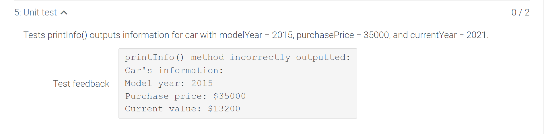 Solved 10.26 LAB: Car value (classes) Hello this is the | Chegg.com