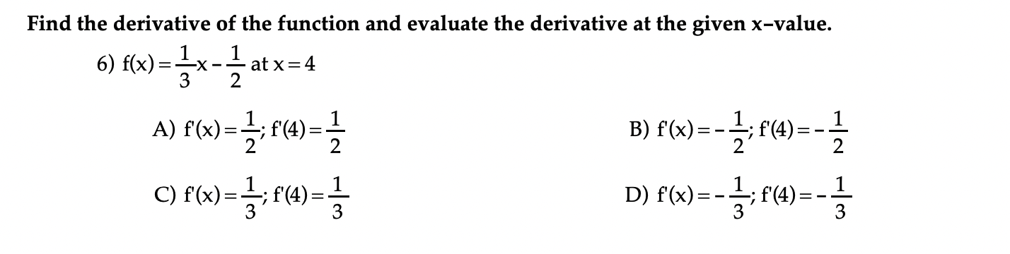 Solved Find the derivative of the function and evaluate the | Chegg.com