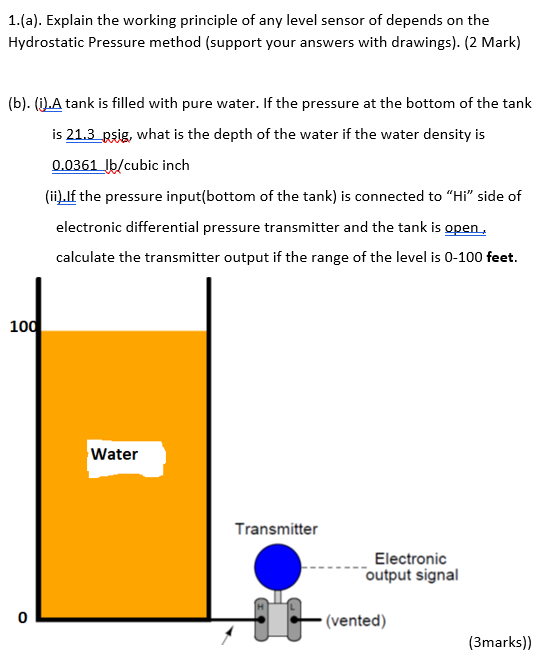 Solved 1.(a). Explain the working principle of any level | Chegg.com