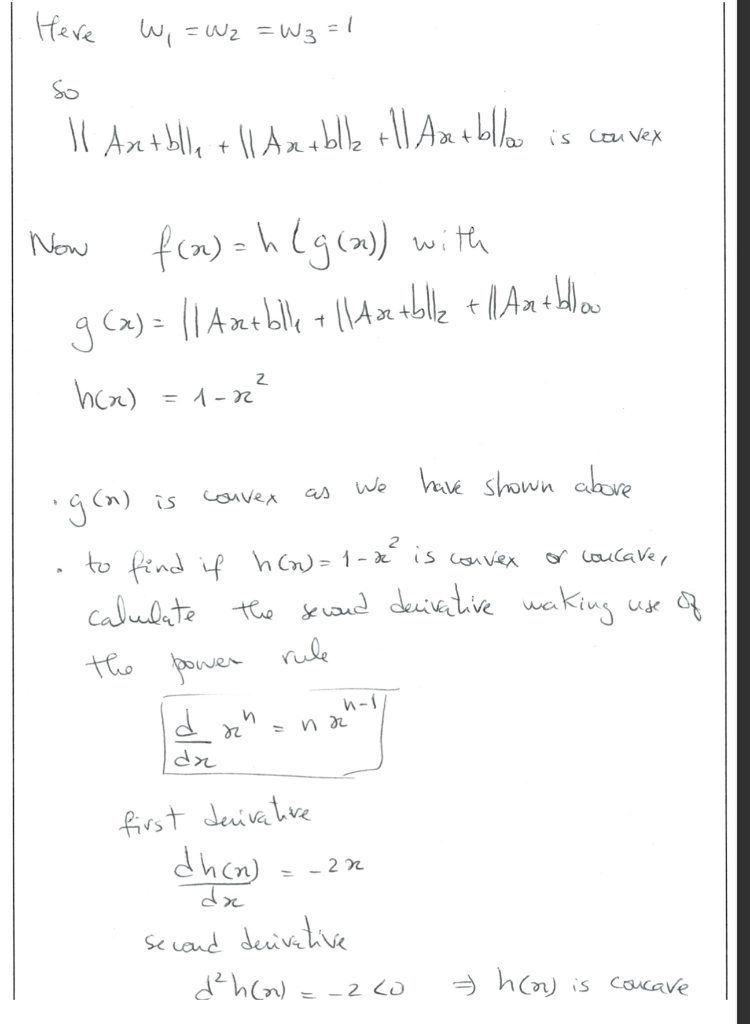 Solved - Exercise 4.13 1 Convexity. Show that the following | Chegg.com