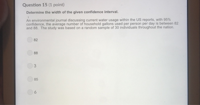 Solved Question 11 (1 point) Determine the margin of error | Chegg.com