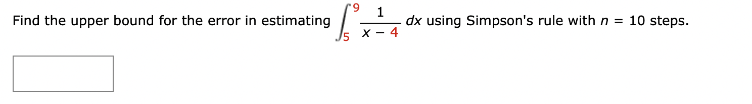 Solved 9 1 Find the upper bound for the error in estimating | Chegg.com