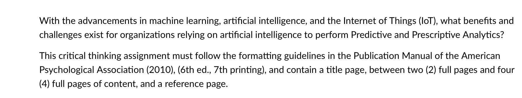 Solved With the advancements in machine learning, artificial | Chegg.com