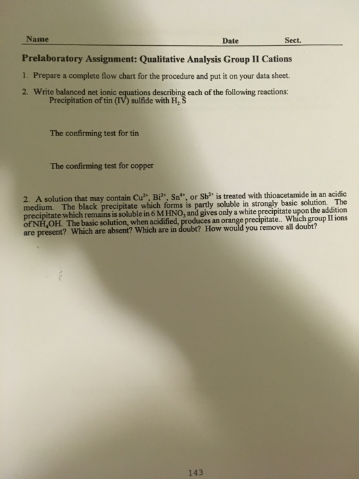 Solved QUALITATIVE ANALYSIS OF GROUP II CATIONS INTRODUCTION | Chegg.com