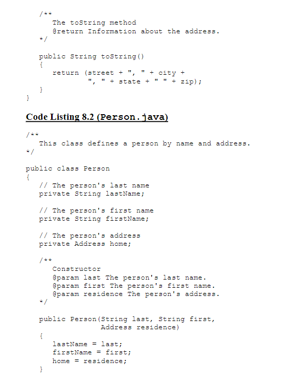 Solved Chapter 8 Lab More Classes and Objects Lab Objectives | Chegg.com