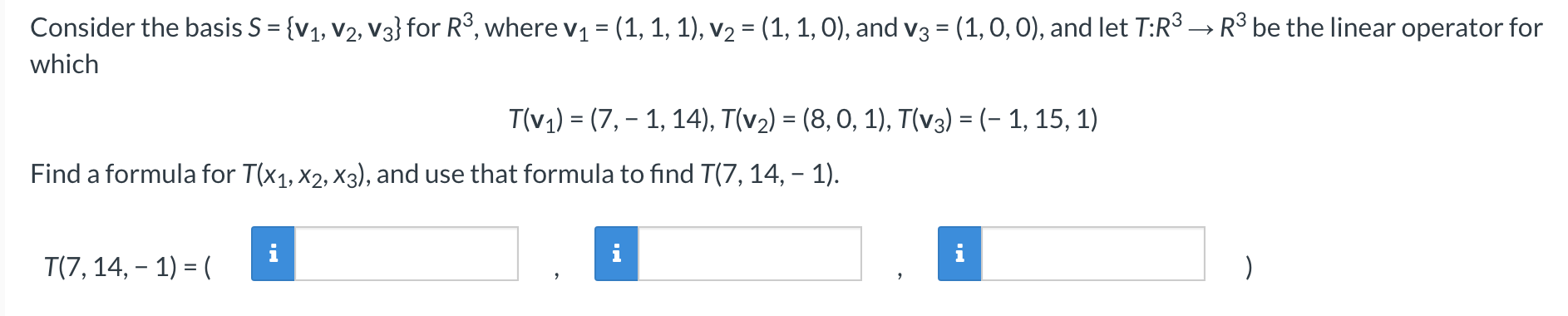 Solved Consider the basis S={v1,v2,v3} for R3, where | Chegg.com