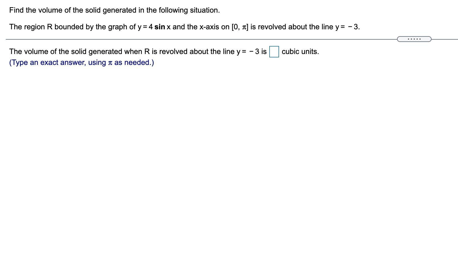Solved Find the volume of the solid generated in the | Chegg.com