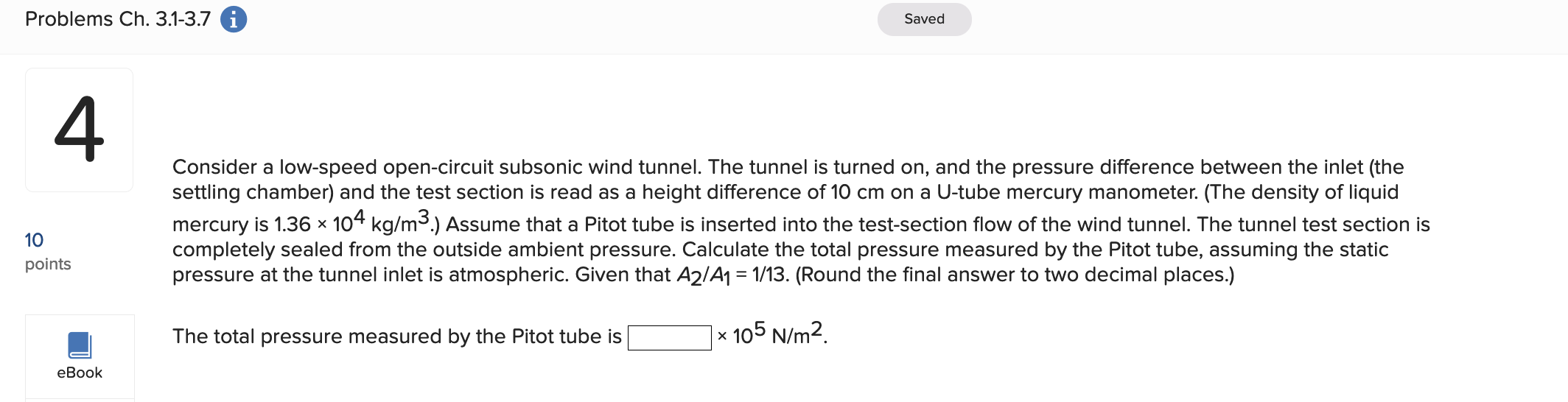 Solved Consider a low-speed open-circuit subsonic wind | Chegg.com