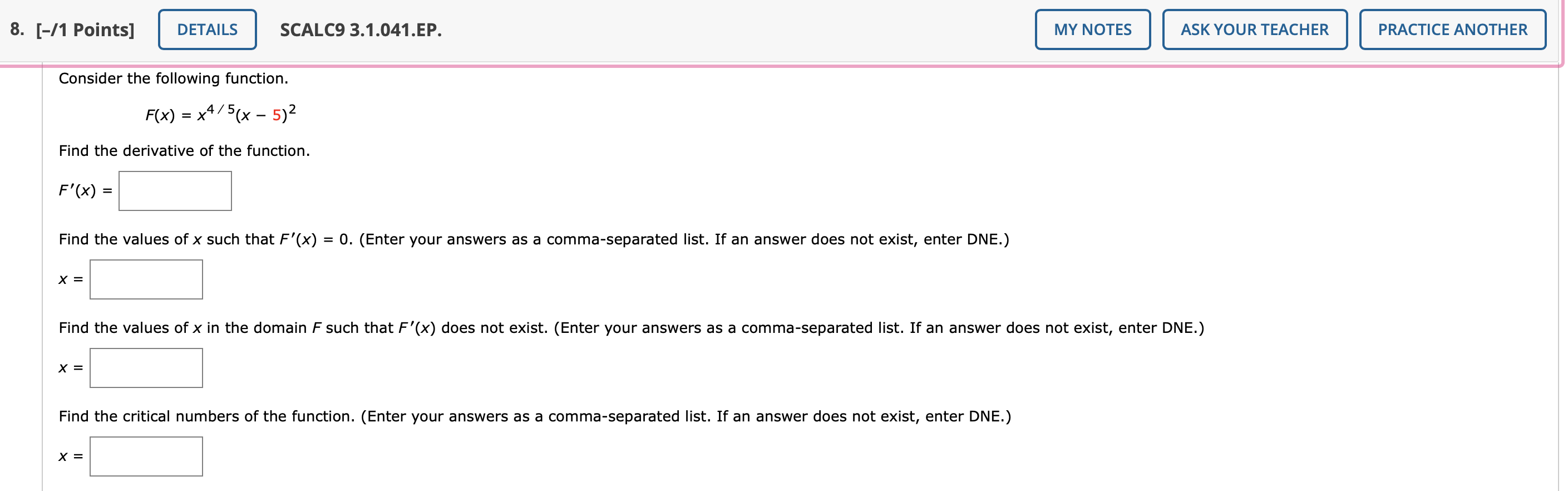 Solved 8. [-/1 Points] DETAILS SCALC9 3.1.041.EP. MY NOTES | Chegg.com