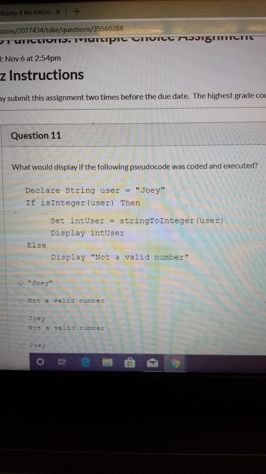 Solved isplay if the follow + | Chegg.com