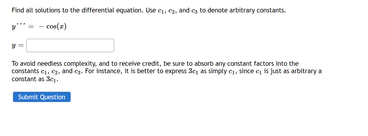 Solved Find all solutions to the differential equation. Use | Chegg.com