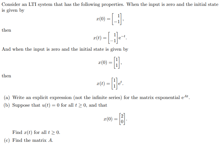 Solved Consider an LTI system that has the following | Chegg.com