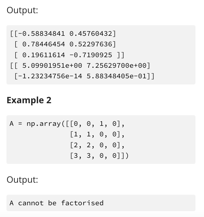 Solved Implement QR factorisation to take a matrix A and | Chegg.com
