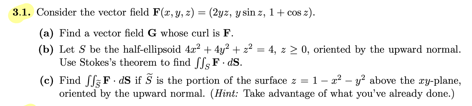 Solved 1. Consider the vector field | Chegg.com