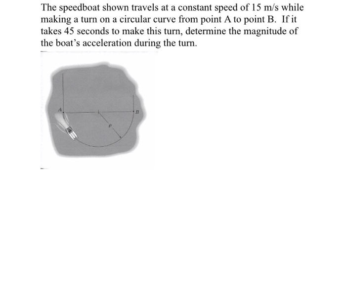 Solved The speedboat shown travels at a constant speed of 15 | Chegg.com
