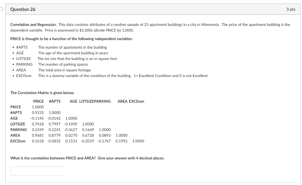 Solved Correlation and Regression. This data contains | Chegg.com