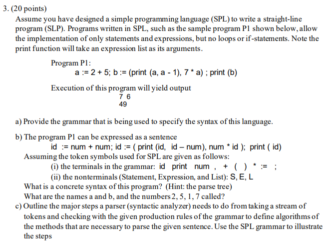 3. (20 points) Assume you have designed a simple | Chegg.com