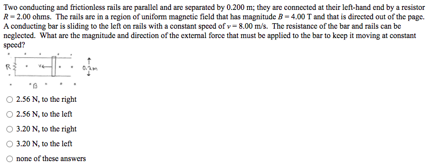 Solved Two conducting and frictionless rails are parallel | Chegg.com