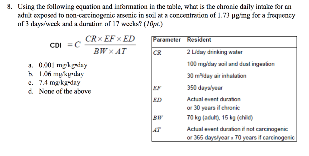 Solved 8. Using the following equation and information in | Chegg.com