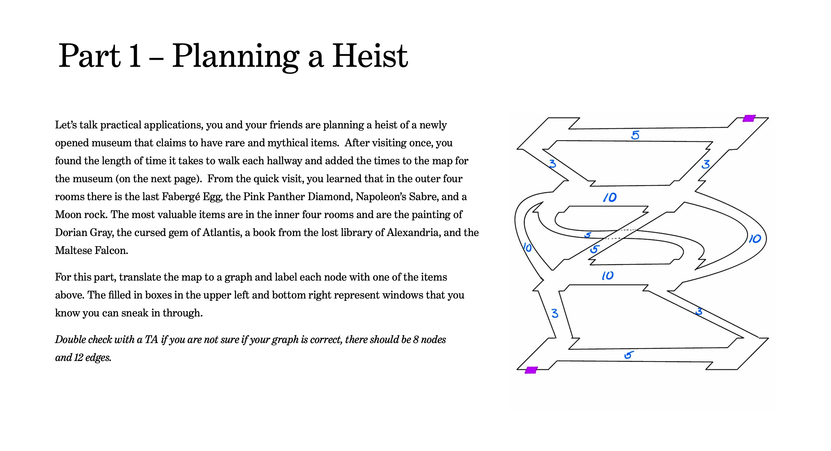 Solved Part 1 - ﻿Planning a HeistLet's talk practical | Chegg.com