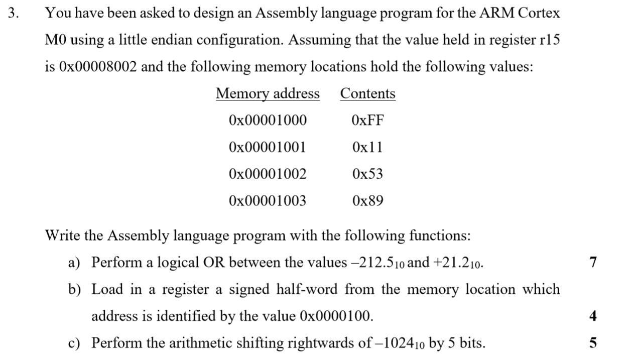3. You have been asked to design an Assembly language | Chegg.com