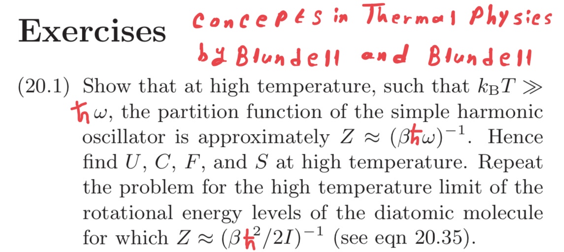 Solved Exercises Concepts in Thermal Physies by Blundell and | Chegg.com