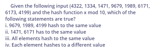 Solved A hash table of length 10 uses open addressing with | Chegg.com