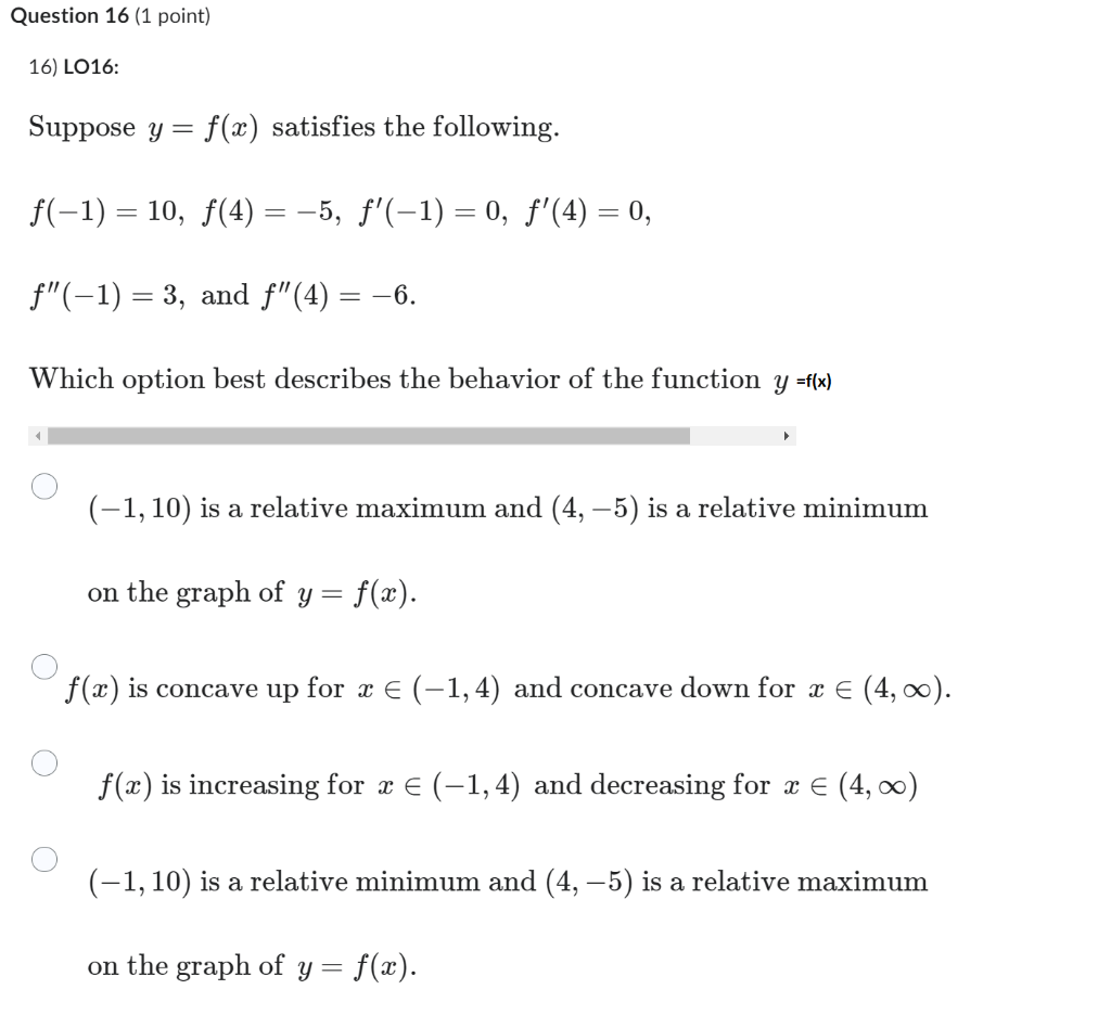 Solved Suppose y=f(x) satisfies the following. | Chegg.com