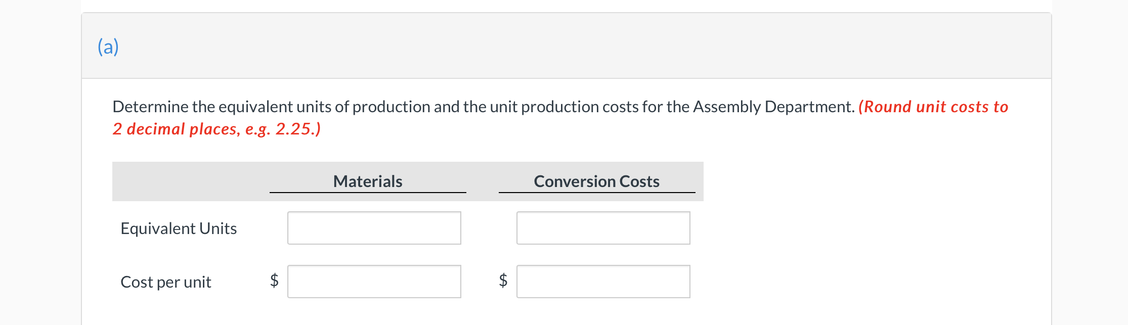 Solved Rivera Company has several processing departments. | Chegg.com