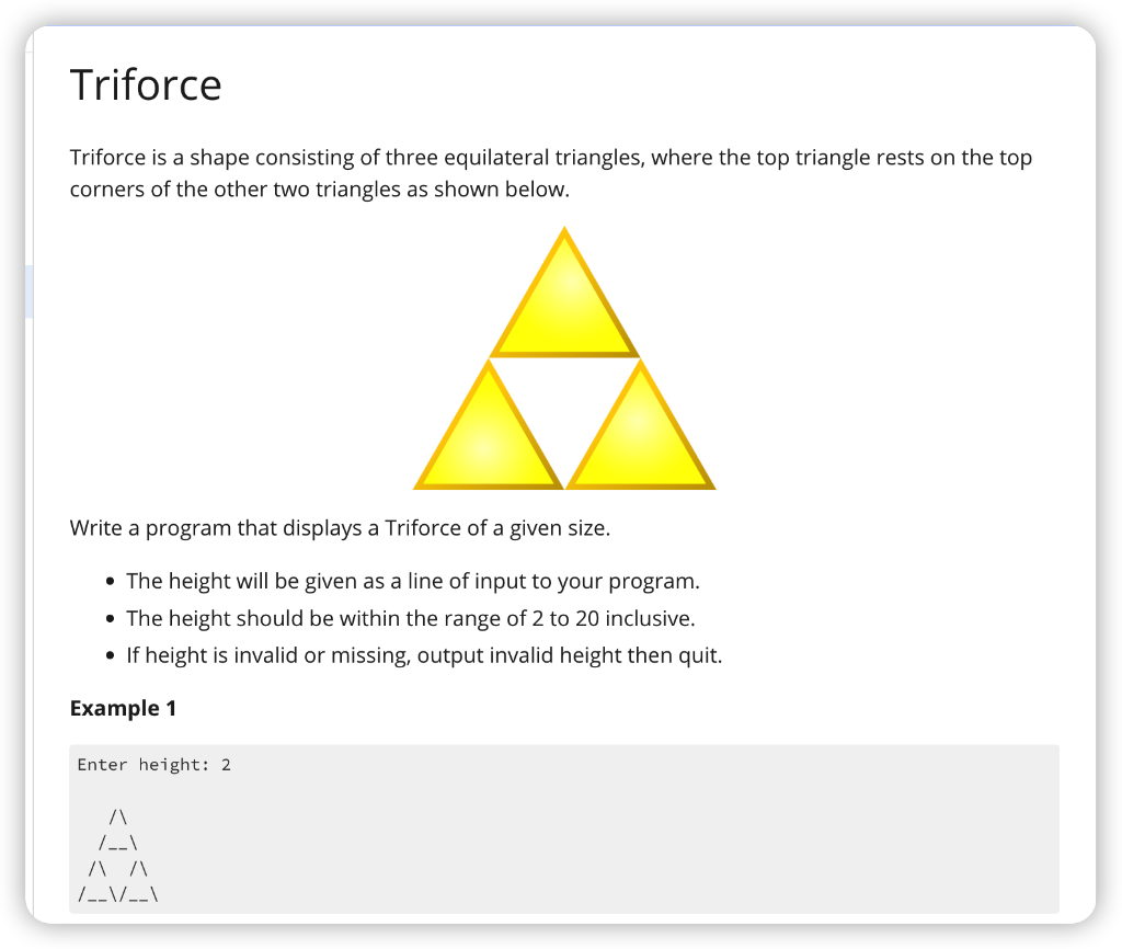 Solved Triforce is a shape consisting of three equilateral | Chegg.com