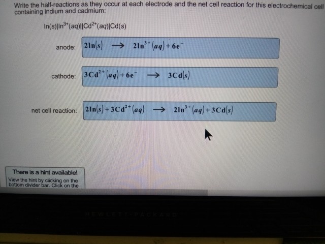 Solved Write the half-reactions as they occur at each | Chegg.com