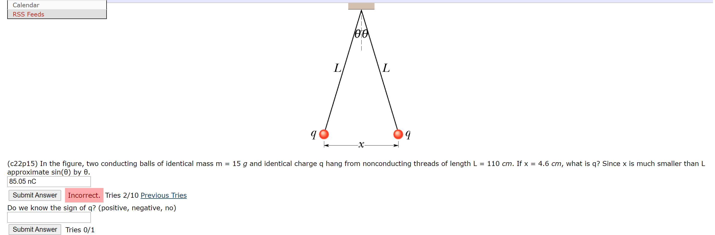 Solved Calendar RSS Feeds lod L L 9 9 -X (c22p15) In the | Chegg.com