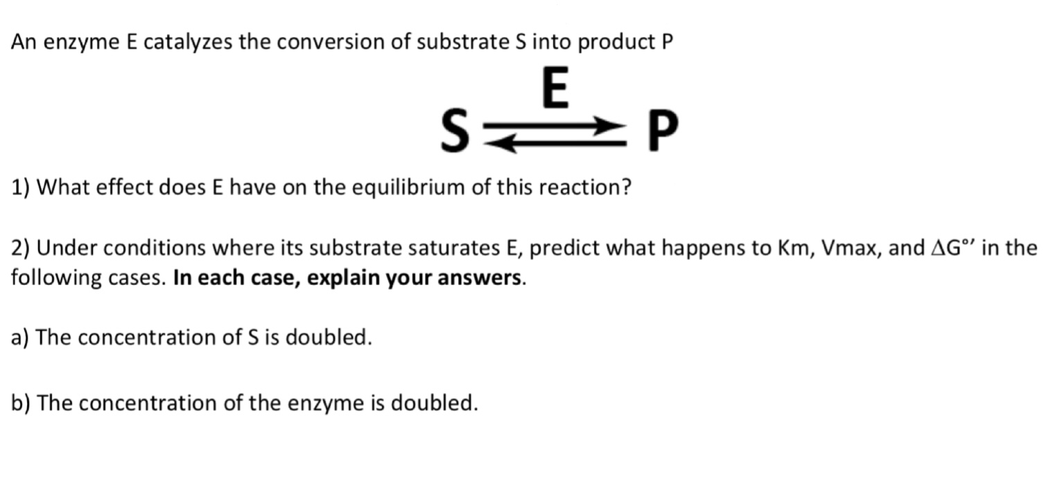 Solved An enzyme E catalyzes the conversion of substrate S | Chegg.com