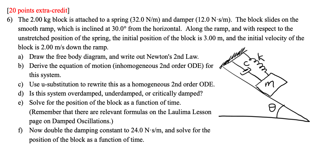 Solved [20 points extra-credit] 6) The 2.00 kg block is | Chegg.com