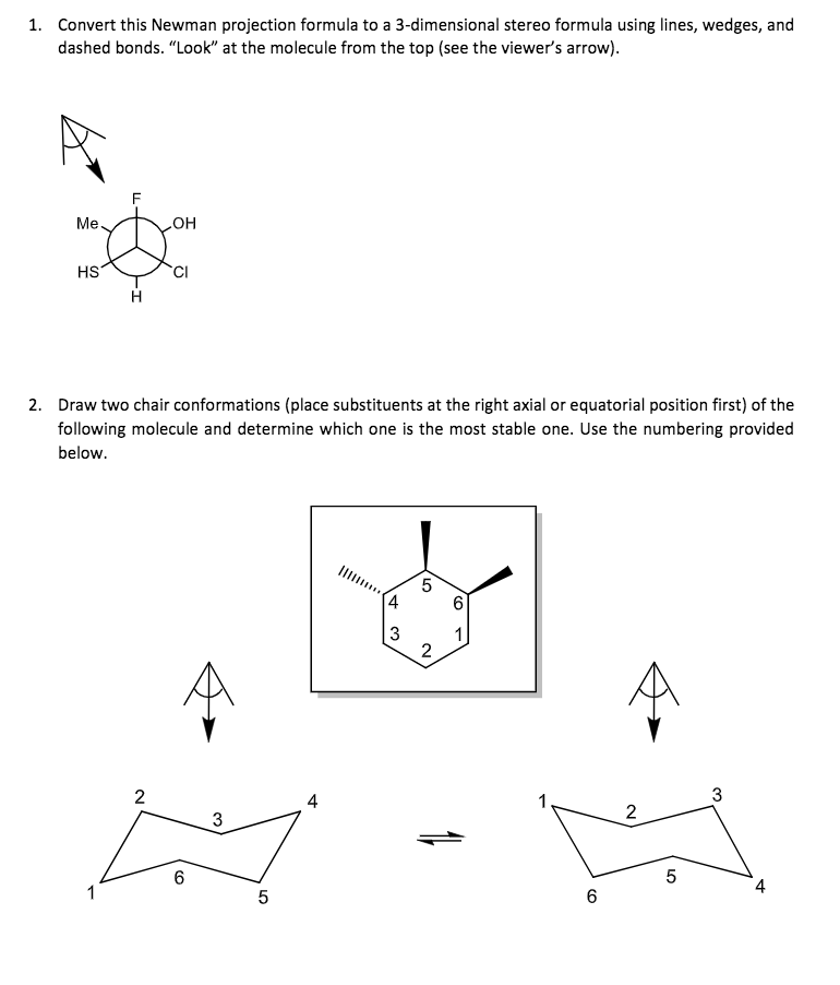 Solved 1. Convert this Newman projection formula to a | Chegg.com