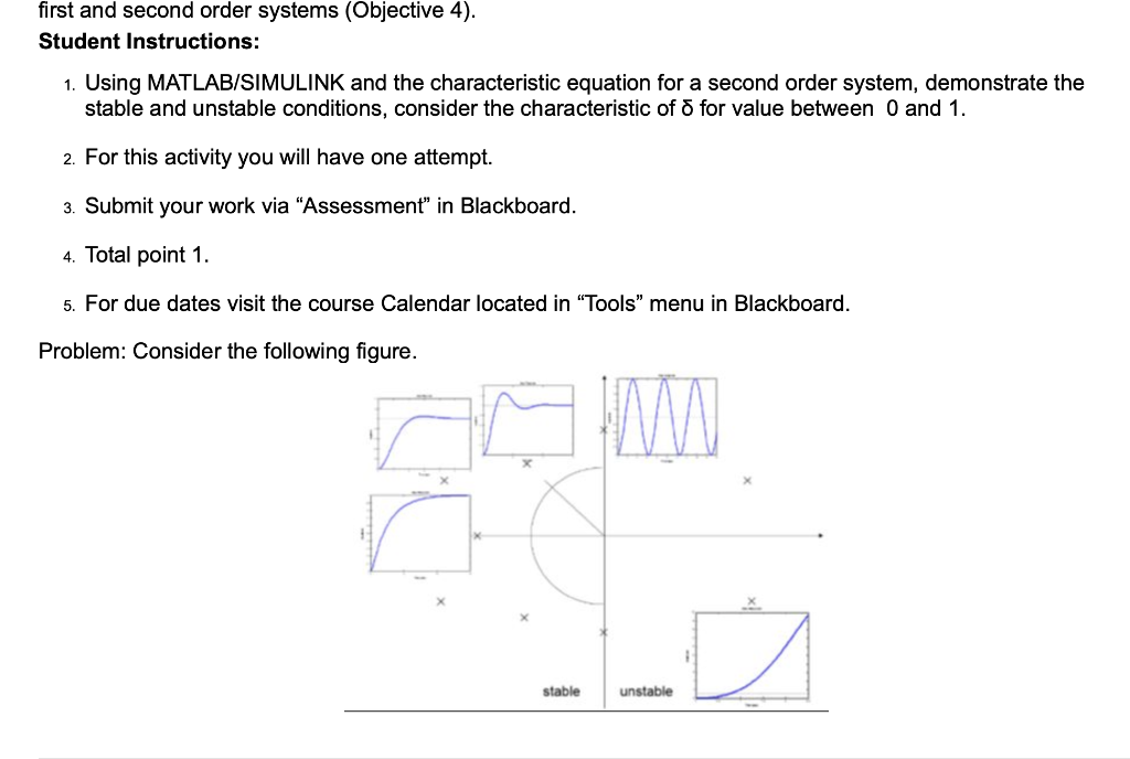 Solved first and second order systems (Objective 4). Student | Chegg.com