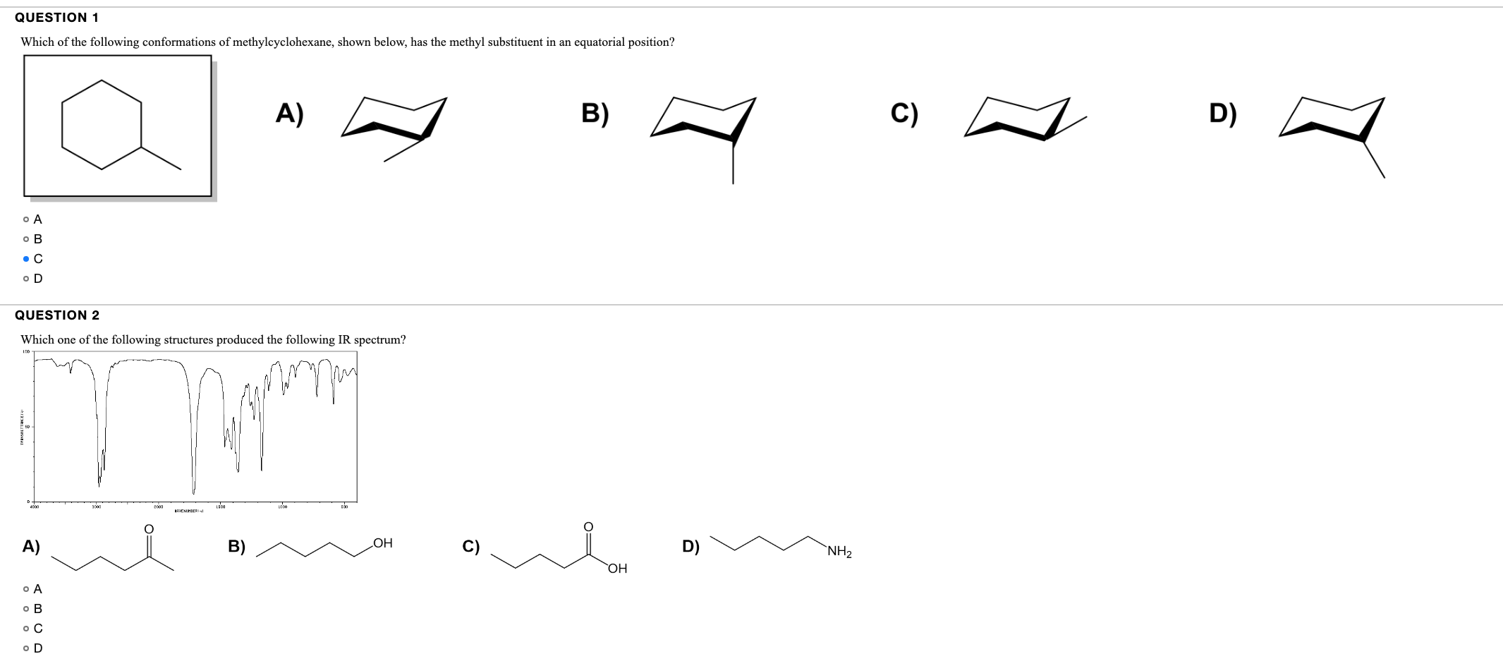 Solved QUESTION 1 Which of the following conformations of | Chegg.com