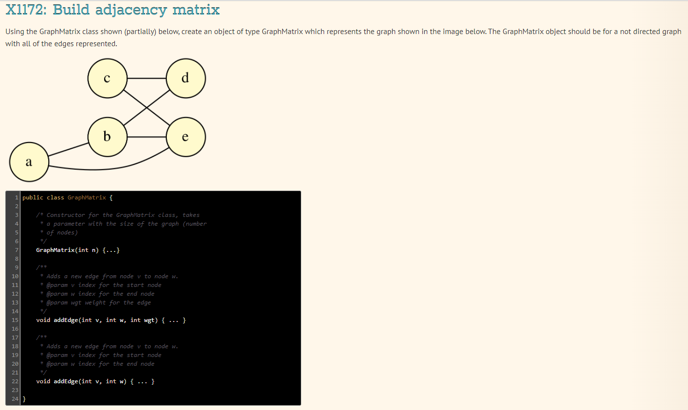 Solved X1172: Build adjacency matrix Using the GraphMatrix | Chegg.com