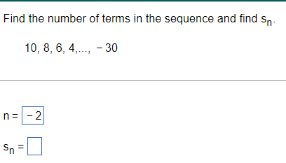 Solved Find the number of terms in the sequence and find sn. | Chegg.com