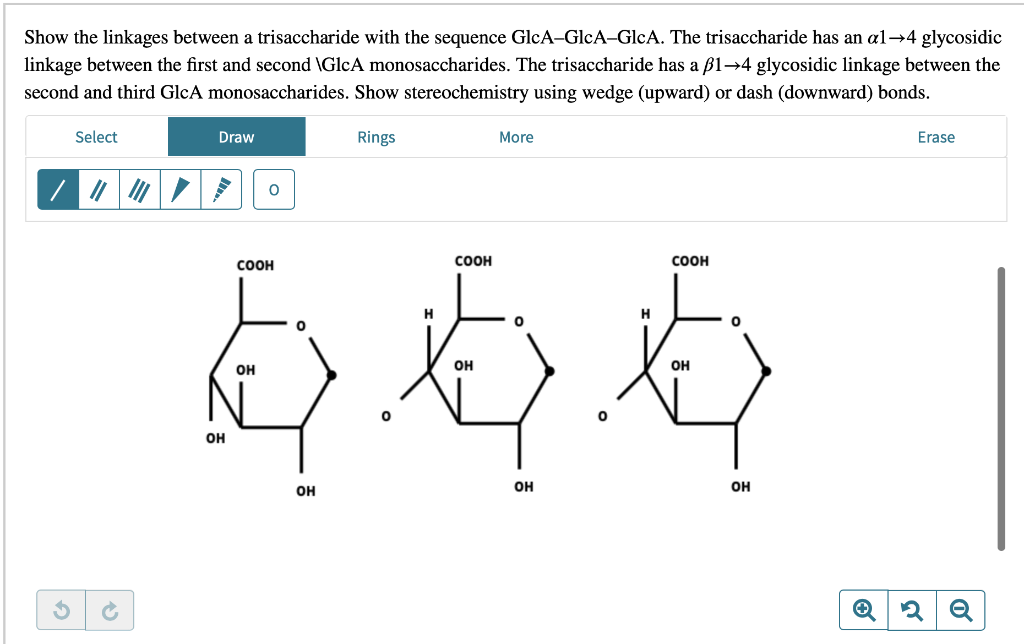 Solved Show the linkages between a trisaccharide with the | Chegg.com
